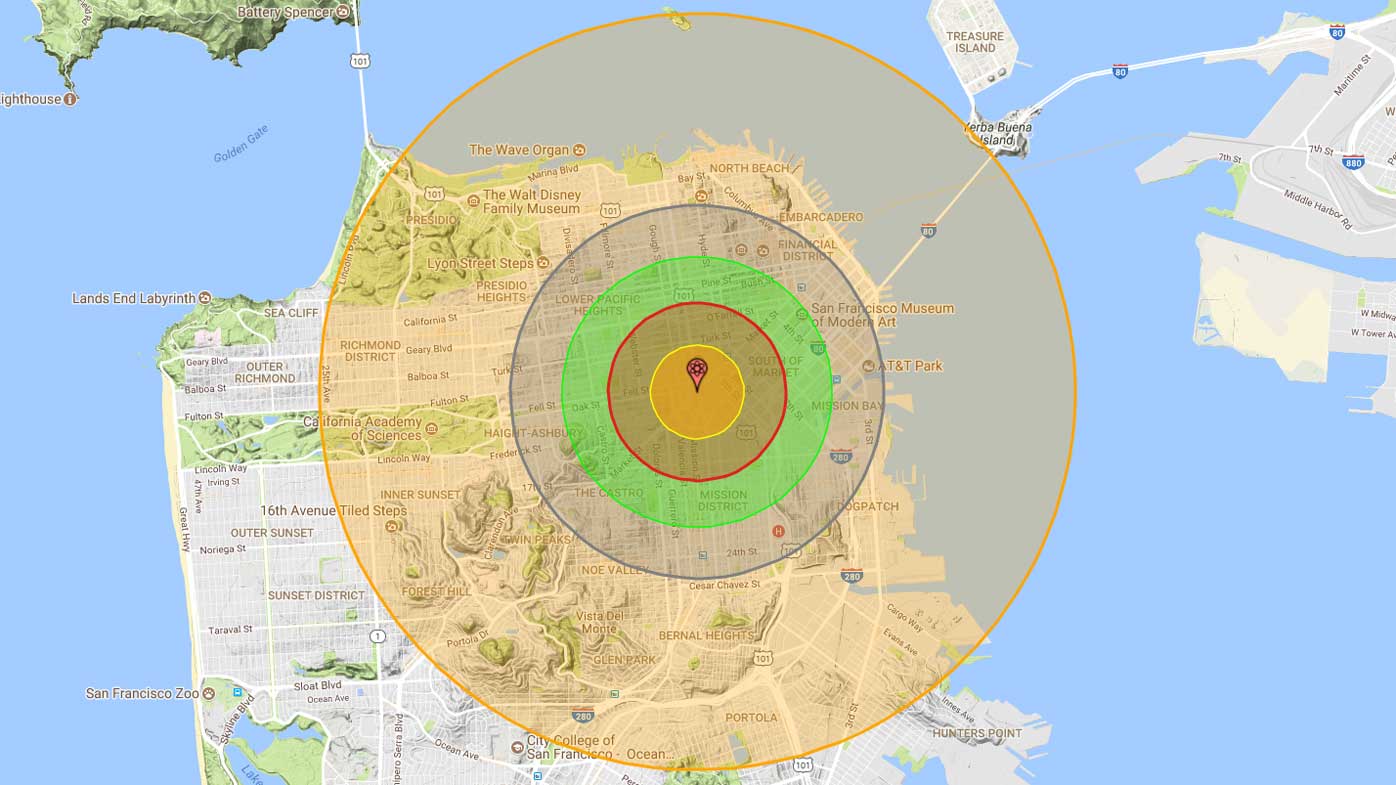 B83 Nuclear Bomb Range