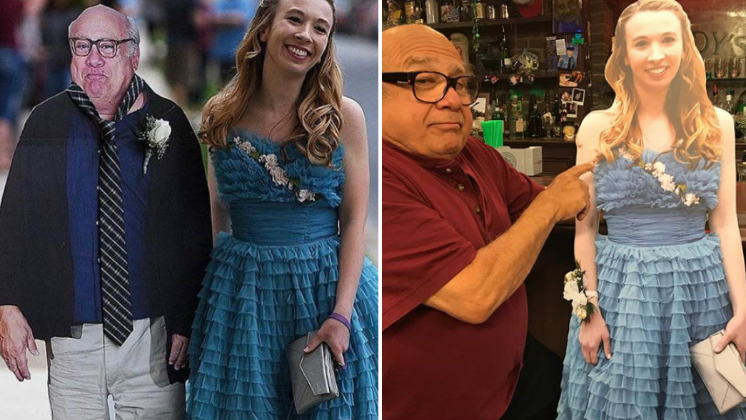 Danny DeVito takes cardboard cutout of fan to Always Sunny bar