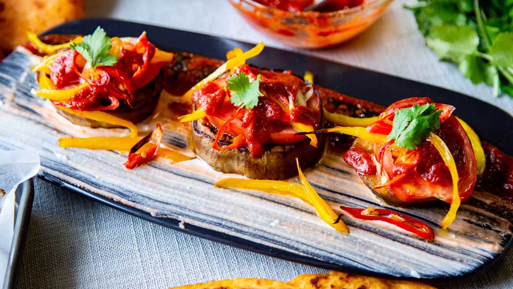 The Alatini and Samadi's Afghan Eggplant with Kumera Roti recipe - 9Kitchen