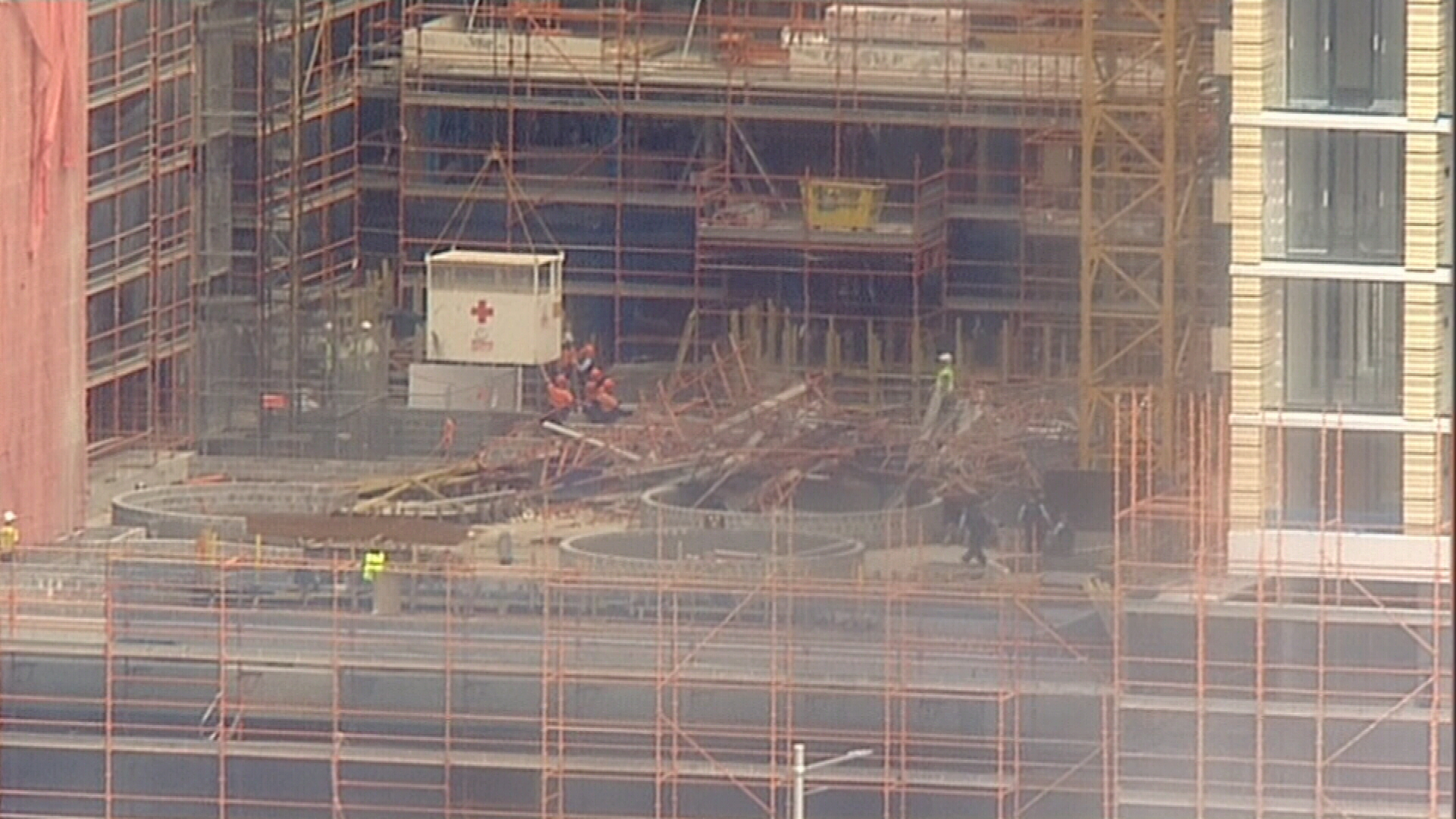 Macquarie Park scaffolding collapse workers trapped