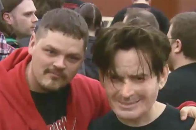 Video: Charlie Sheen mask is super-accurate, super-creepy - 9Celebrity