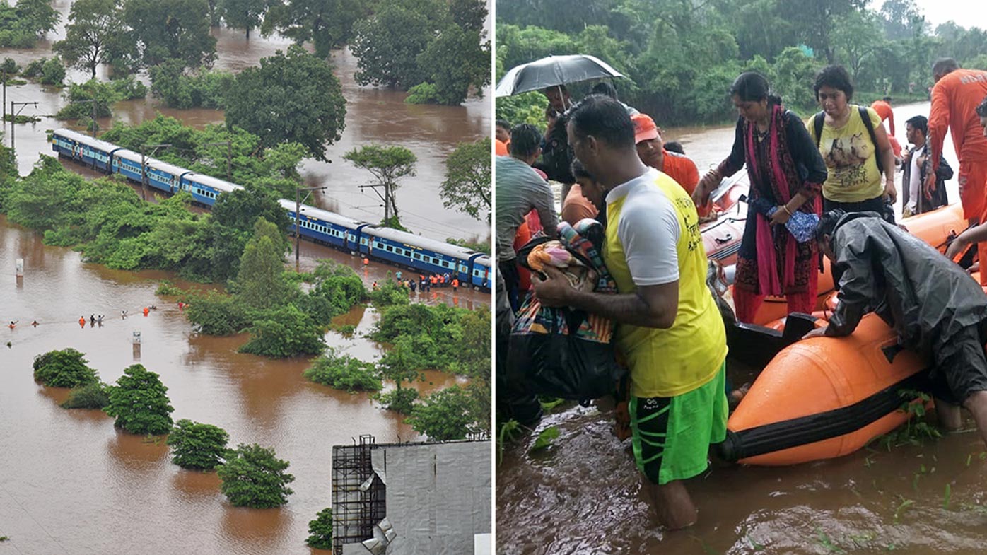 Mahalaxmi Express: Rescuers evacuate 700 passengers from flooded India ...