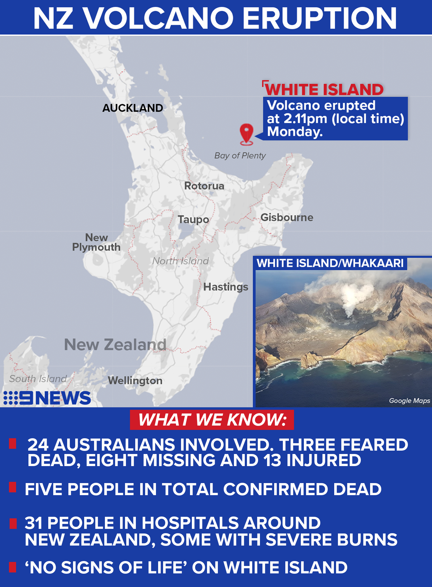Volcano Eruption New Zealand Map