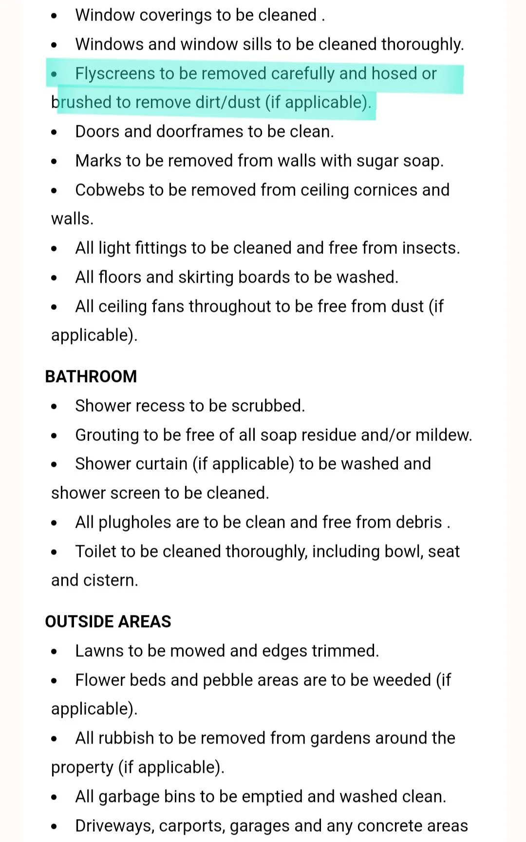  Degrading Email To Tenant Outlines invasive List Of Inspection Cleaning Demands