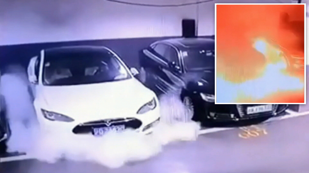 News Tesla: Model S sedan appears to explode in an instant in Chinese ...