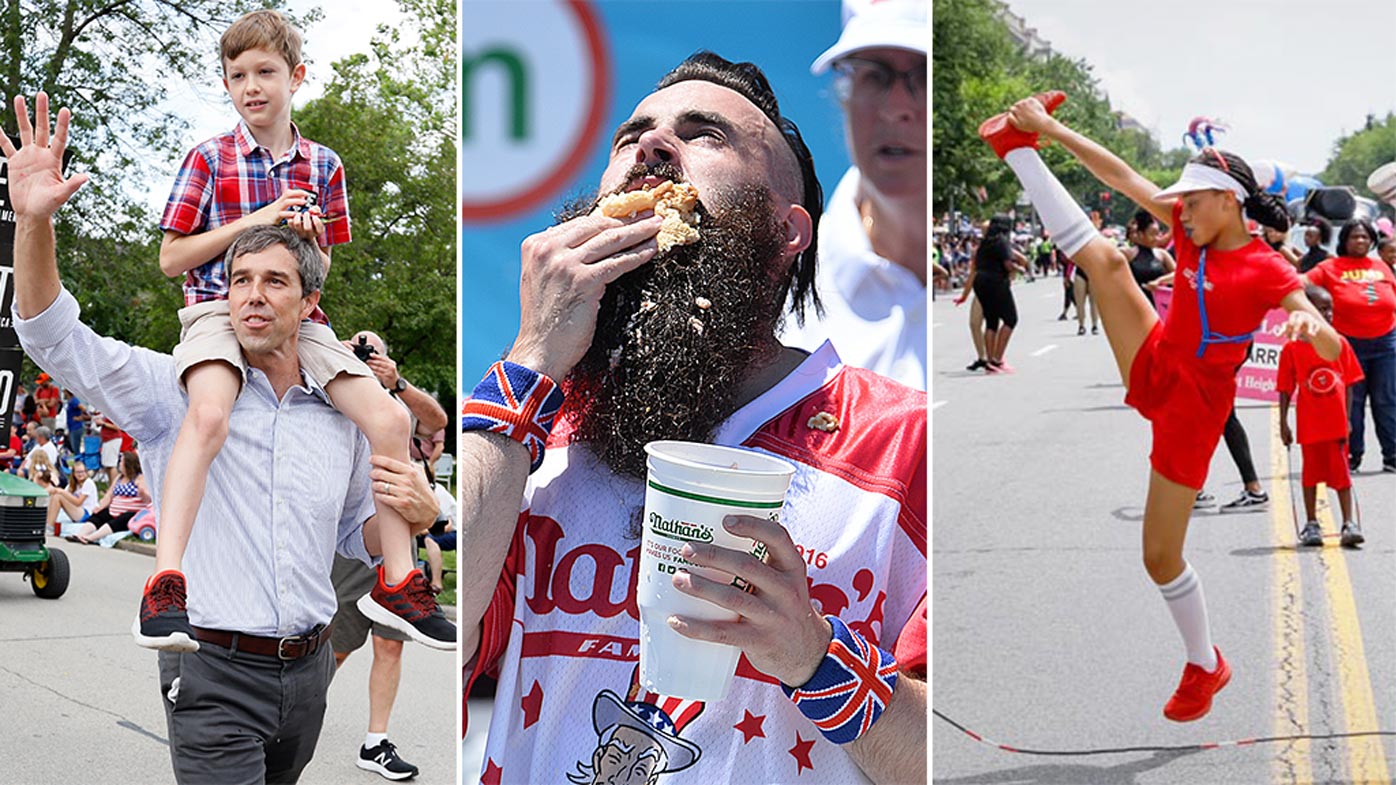 Fourth of July celebrations: Nuns, baby Trump and a hot dog-eating contest