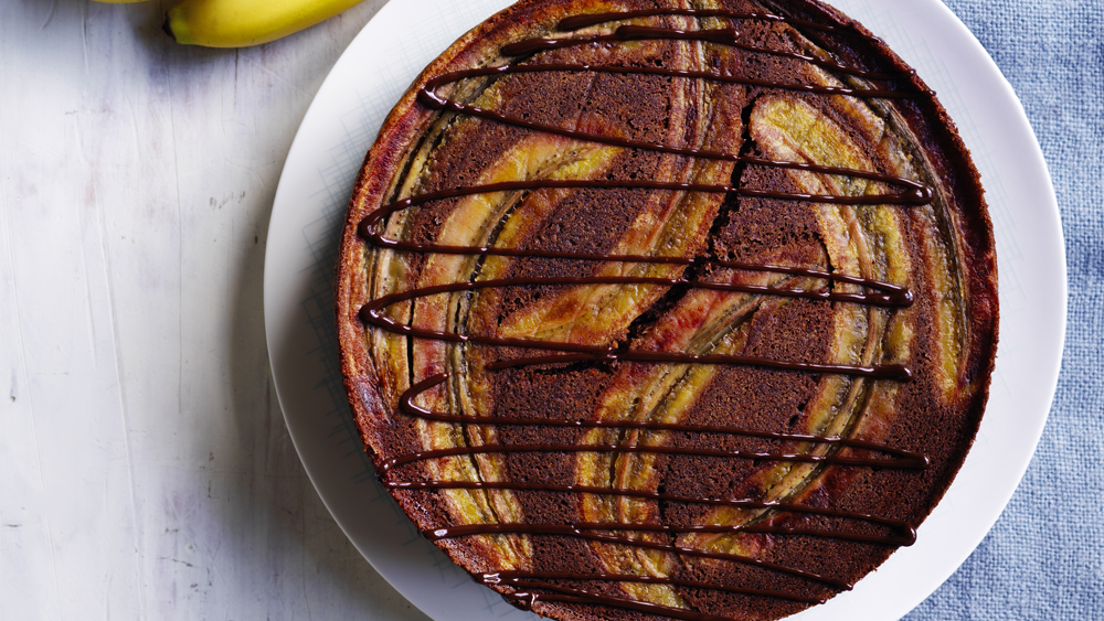 Upside Down Banana Chocolate Cake recipe - 9Kitchen