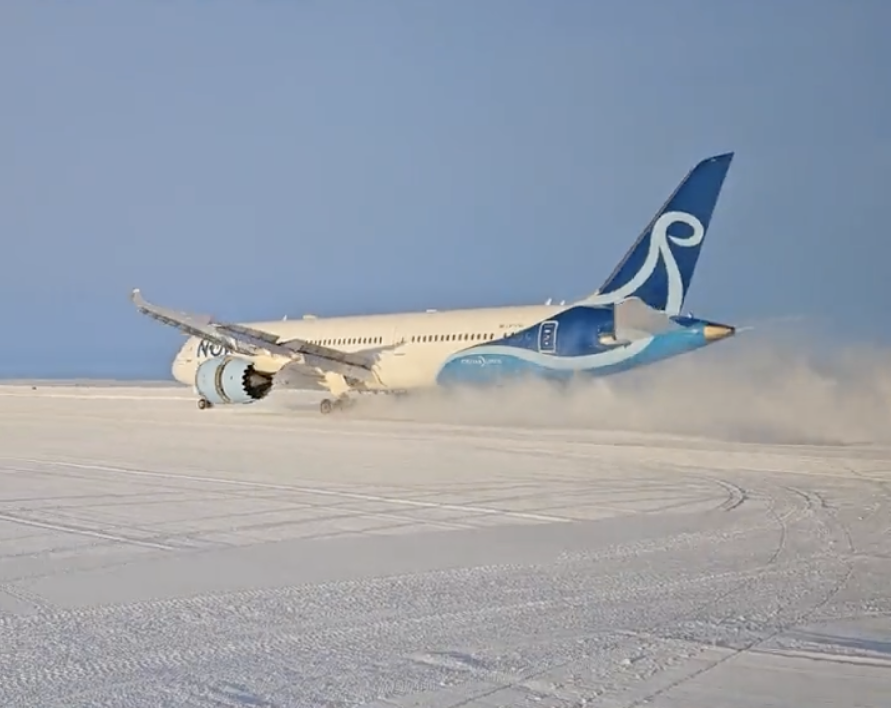 'Largest aircraft ever' touches down on icy Antarctic runway